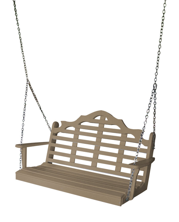 Keystone Amish Co. 4 Foot Milan Recycled Plastic Porch Swing, Weathere ...