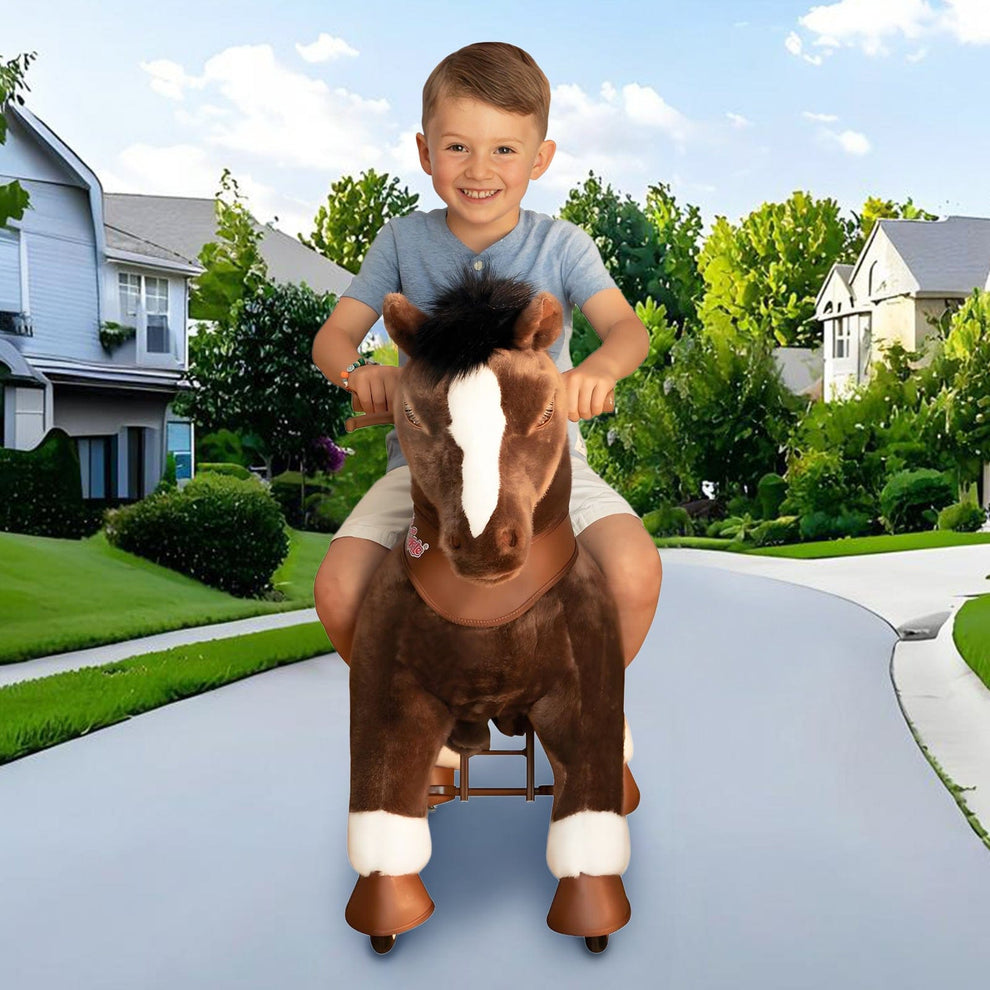 Model Y Chocolate Brown Horse Rideable Toy for Age 4-7 – Oliver Ruffus